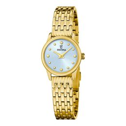 Festina Damen Quarzuhr &raquo;Mademoiselle&laquo; Armbanduhr, Damenuhr, Edelstahlarmband, analog gold Einheitsgr&ouml;&szlig;e