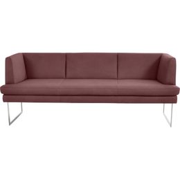K+w Komfort & Wohnen K+W Komfort & Wohnen Polsterbank &raquo;Cube&laquo; Hammerkissenoptik, 2 Breiten, Hochkantkufe in Edelstahloptik rot B/H/T: 209cm x 82cm x 67cm, Leder CLOUD