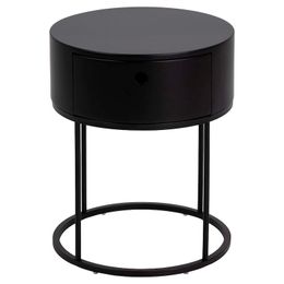 ACTONA GROUP Nachttisch &raquo;Polo&laquo; 1 Stk. tlg. Nachttisch in Weiss oder Schwarz, rund, &Oslash; 40 cm, mit 1 Schublade schwarz B/H/T: 40cm x 51cm