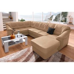 Sit & More sit&more Wohnlandschaft &raquo;Savona U-Form, B: 320 cm&laquo; optional Schlaffunktion, Federkern braun Luxus-Kunstleder;Primabelle -Microfaser;NaturLederKorpus 