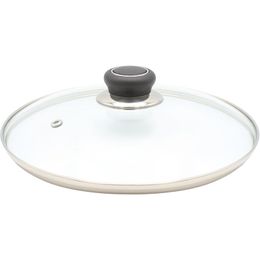Kr&uuml;ger Deckel &raquo;Glasdeckel Diamant mit Kunststoffknopf&laquo; hitzebest&auml;ndig bis 160&deg;C und sp&uuml;lmaschinengeeignet Glas, Kunststoff &Oslash; 24cm