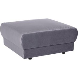 OTTO home Hocker &raquo;Hobro&laquo; in 3 Bezugsstoffen und vielen Farben grau Luxus-Microfaser Lederoptik (100% Polyester);Struktur grob (100% Polyester);