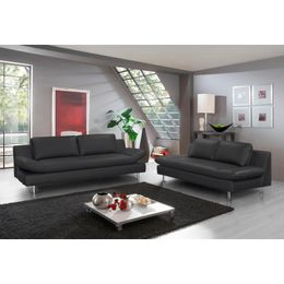 Places of Style 2-Sitzer &raquo;Redding&laquo; In Naturleder schwarz Zierkissen: 100% Polyester;Luxus-Microfaser (100% Polyester), mit Zierkissen ebenfalls in 