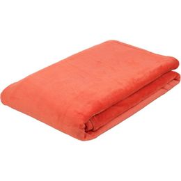 G&ouml;zze Wohndecke &raquo;Memphis&laquo; in tollen Unifarben, Kuscheldecke rot Polyester B/L: 150cm x 200cm