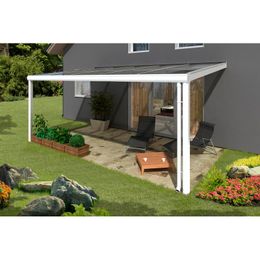 Skan Holz Terrassendach &raquo;Modena&laquo; 541 cm Breite, verschiedene Tiefe wei&szlig; Aluminium B/H/T: 541cm x 264cm x 357cm, pulverbeschichtet
