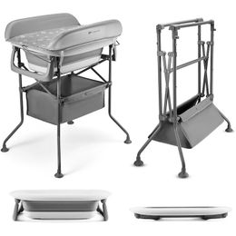 Kinderkraft Babybadewanne &raquo;BUBBLY&laquo; H&ouml;he 98 cm Ablaufschlauch zusammenfaltbar mit Wickelauflage grau Einheitsgr&ouml;&szlig;e Babybadewanne
