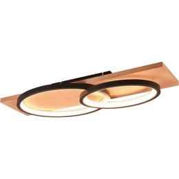Trio Leuchten LED Deckenleuchte &raquo;BARCA, dimmbare Deckenlampe aus Holz & Metall mit indirektem Licht&laquo; LED-Board 1 Stk. Warmwei&szlig; LED warmwei&szlig; & 3500 