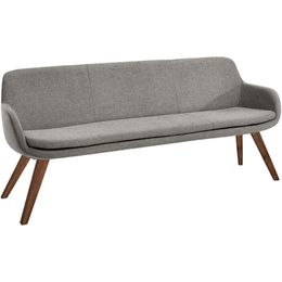 Musterring Essbank &raquo;Tavia&laquo; Stativgestell Wildnussbaum massiv ge&ouml;lt, Breite 180, 200 oder 220 cm grau 100% PES B/H/T: 180cm x 87cm x 66cm, Chenille