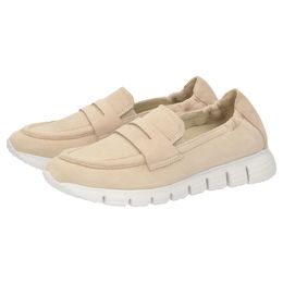 Sioux Damen Slipper "Mokrunner-D-020", Gr. 37, beige, Obermaterial: 100% Ziegenveloursleder GOVL. 100% Gummi rubber., Schuhe