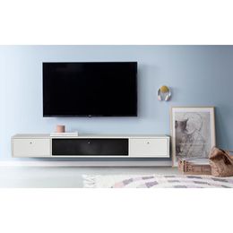 TV-Board &raquo;Mistral Fernsehschrank, Medienm&ouml;bel, H&auml;ngend&laquo; mit Klappe mit Akustikstoff, Kabeldurchf&uuml;hrung, Lowboard, B: 177 cm wei&szlig; B/H/T: 177cm x 23cm x