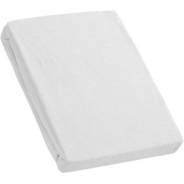 Kum Spannbettlaken &raquo;Frottee Spannbetttuch&laquo; bis ca. 30 cm Matratzenh&ouml;he, weich & kuschelig grau Frottee, Obermaterial: 100% Polyester B/L: 200cm, 1 Stk