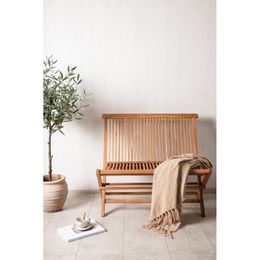 Gartenlounge-Bank &raquo;Ghana, robuste Holzbank f&uuml;r hohen Sitzkomfort&laquo; Sitzbank minimalistisch, Teakoptik, komfortabel B/H/T: 100cm x 89cm x 47cm 