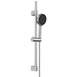 Wenko Brausehalter &raquo;Softwater&laquo; Set, Duschstange mit Duschkopf, 3 Strahlarten, &Oslash; 12 cm, mikrofeine D&uuml;sen silber Edelstahl Einheitsgr&ouml;&szlig;e