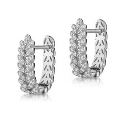 Firetti Damen Paar Creolen &raquo;Schmuck Geschenk Silber 925 Ohrringe Blatt- oder Lorbeerkranzdesign&laquo; Made in Germany - mit Zirkonia (synth.) Silber 925 (