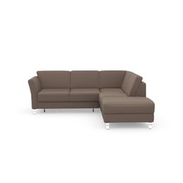 Sit & More sit&more Ecksofa &raquo;Visby L-Form&laquo; Wahlweise mit Schlaffunktion und Stauraum, frei im Raum stellbar grau B/H/T: 248cm x 87cm x 213cm, Luxus-Microfaser 
