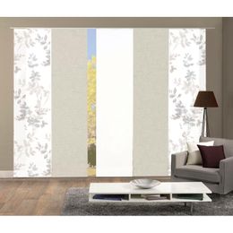 Home Wohnideen Schiebegardine &raquo;5er SET&laquo; Paneelwagen 5 Stk. tlg. Schiebevorhang Digidruck 5er Set AYLA beige Polyester 245cm, Paneelwagen, 60cm
