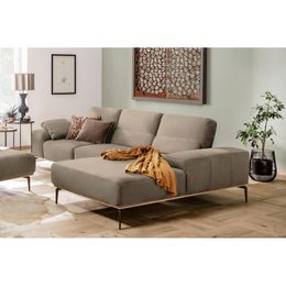 W.Schillig Ecksofa &raquo;run, Designsofa mit tollem Sitzkomfort, L-Form&laquo; mit Holzsockel, F&uuml;&szlig;e in Bronze pulverbeschichtet, Breite 299 cm beige Longlife 