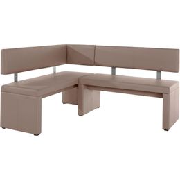 OTTO home Eckbank &raquo;Charissa&laquo; in 3 Gr&ouml;&szlig;en, verschiedene Qualit&auml;ten braun Holzwerkstoff, Massivholz B/H/T: 170cm x 90cm x 140cm, Kunstleder, langer 