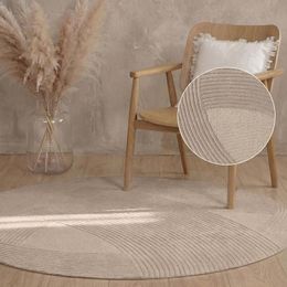 Ted Baker Wollteppich &raquo;Victoria , auch in rund&laquo; rund 18 mm H&ouml;he Naturteppich Wolle, Hoch-Tief-Design, Wohnzimmer, Schlafzimmer beige Oberfl&auml;che: 100% Wolle. 