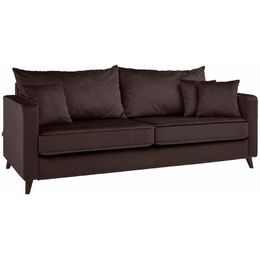 Home Affaire 3-Sitzer &raquo;Renesse&laquo; lose Kissen, Keder an Sitzkissen braun Samtvelours 100% Polyester;Luxus-Microfaser ALTARA NUBUCK (100% Polyester) B/H/