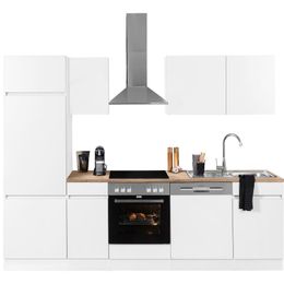 Optifit K&uuml;chenzeile &raquo;Roth&laquo; Breite 270 cm, wahlweise mit E-Ger&auml;ten, mit Push-to-Open-Funktion wei&szlig; B/H/T: 270cm x 206,8cm x 60cm, ohne E-Ger&auml;te