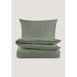 hessnatur Perkal Bettw&auml;sche-Set in seegras | Gr.: 240x220 (2x 40x80 cm)