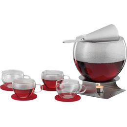 SIMAX Bowle-Set (Feuerzangenbowle), inkl. vier Bowletassen mit Filzuntersetzer transparent Borosilikatglas Einheitsgr&ouml;&szlig;e