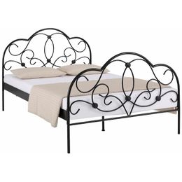 Home Affaire Metallbett &raquo;TOPSELLER!&laquo; mit aufwendiger Verzierung, romantischer Stil schwarz Liegefl&auml;che L&auml;nge B: 200cm x 140cm