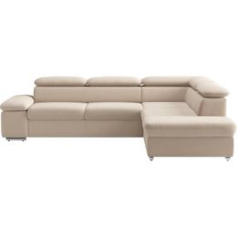 Sit & More sit&more Ecksofa &raquo;Valantine L-Form, B: 272 cm&laquo; mit Arm- & Kopfteilverstellung, optional mit Schlaffunktion braun 100% Polyester;Luxus-Kunstleder/
