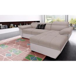 COTTA Ecksofa &raquo;Speedway L-Form&laquo; mit Kopfteilverstellung, wahlweise mit Schlaffunktion & Bettkasten Edles Flachgewebe ( 100% Polyester ) / Feine 