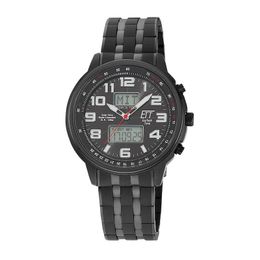 ETT Herren ETT Funkchronograph &raquo;Hunter&laquo; Armbanduhr, Solar, Herrenuhr, Edelstahlarmband, analog, digital Einheitsgr&ouml;&szlig;e