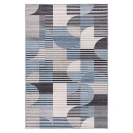 Kayoom Teppich &raquo;Bluster 425&laquo; rechteckig 7 mm H&ouml;he Kurzflor, Wohnzimmer blau Polyester B : 200cm 1 Stk., 7mm, L: 290cm