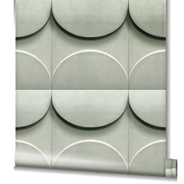 marburg Vliestapete &raquo;Mirage Moods&laquo; 3D-Optik moderne Tapete f&uuml;r Wohnzimmer Schlafzimmer K&uuml;che gr&uuml;n Vlies B/L: 0,53m x 10,05m, Rollen: 1