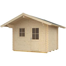 Skan Holz Gartenhaus &raquo;Arosa 1&laquo; beige Holzwerkstoff Fu&szlig;boden im Gartenhaus