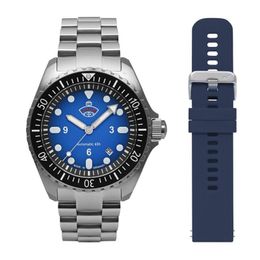 Ruhla Herren ruhla Automatikuhr &raquo;NVA Kommando Minentaucher&laquo; Armbanduhr, Herrenuhr, Datum, Saphirglas, Made in Germany silber Einheitsgr&ouml;&szlig;e