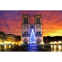 papermoon Fototapete &raquo;Notre Dame Sonnenaufgang&laquo; bunt Vlies B/L: 3m x 2,23m, Bahnen: 6 Stk.