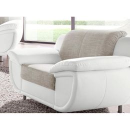 Trendmanufaktur Sessel &raquo;Rondo 3, Loungesessel, Breite 121cm&laquo; wahlweise mit komfortablem Federkern, mit extra breiten Armlehnen wei&szlig; Luxus-Microfaser 