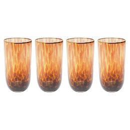 KARE Glas &raquo;Caramel&laquo; Longdrink-, Wein-, Sekt- oder Wasserglas braun Glas 15,5cm, 600ml, 4