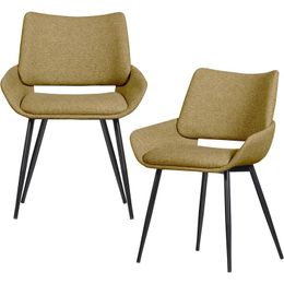 Woood Esszimmerstuhl &raquo;Parade mit Melange-Bezug und konischen Metallbeinen B58 x T55 x H83 cm&laquo; (Set) 2 Stk.Sehr hohe Verschlei&szlig;festigkeit, 