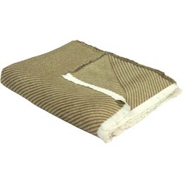 Adam Wohndecke &raquo;Stripes&laquo; GOTS zertifiziert - aus Bio-Baumwolle, Kuscheldecke braun Baumwolle B/L: 150cm x 210cm