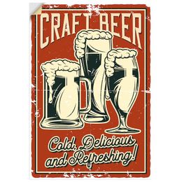 Artland Wandbild &raquo;Craft Beer&laquo; 1 Stk. tlg. als Alubild, Leinwandbild, Poster, Wandaufkleber in verschied. Gr&ouml;&szlig;en B/H/T: 70cm x 100cm, Wandaufkleber Hochformat,