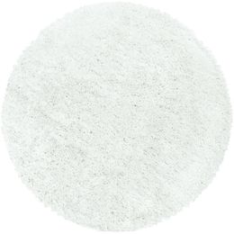 Ayyildiz Teppiche Hochflor-Teppich &raquo;FLUFFY 3500, auch als L&auml;ufer und in Rund&laquo; rund 50 mm H&ouml;he Langflor, Shaggy, uni, robust, Wohnzimmer wei&szlig; Polypropylen (PP) &Oslash; 80cm 1 