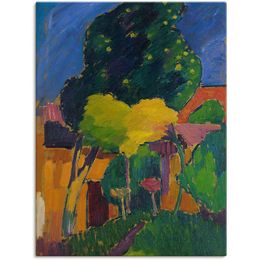 Artland Leinwandbild &raquo;Murnau. 1908&laquo; Garten 1 Stk. tlg. auf Holzrahmen gespannt gr&uuml;n Leinwand B/H/T: 60cm x 80cm, Leinwandbild Garten Hochformat, 1 Stk.