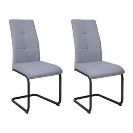OTTO home Esszimmerstuhl &raquo;Calgoty&laquo; () 2 Stk.Freischwinger, gepolsterte R&uuml;ckenlehne und Sitzfl&auml;che, Sitzh&ouml;he 48 cm grau Stoff B/H/T: 44cm x 99cm x 60cm