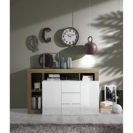 Home Affaire Sideboard &raquo;Hamburg&laquo; Breite 146 cm wei&szlig; B/H/T: 146cm x 93cm x 42cm, 3 Stk., 2 Stk.