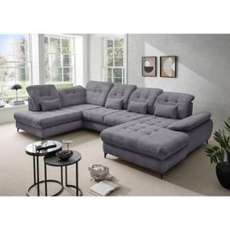 Home Affaire Ecksofa &raquo;Lazio modern & bequem, Breite 358cm, U-Form, tolle Detailverarbeitung&laquo; inkl. Bettkasten, Bettfunktion, Kopfteil-, 