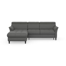 Sit & More sit&more Ecksofa &raquo;Marano L-Form&laquo; inklusive Kopfteilverstellung, optional Schlaffunktion & Bettkasten grau 100% Polyester B/H/T: 257cm x 166cm, Luxus-
