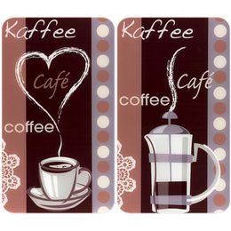 Wenko Herd-Abdeckplatte &raquo;Universal Modell Kaffeeduft&laquo; Herdabdeckung f&uuml;r alle Herdarten, kratzfest, mit rutschfesten F&uuml;&szlig;en bunt Glas B/H/L: 30cm x 52cm
