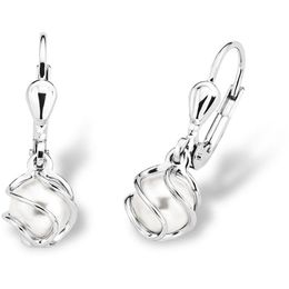 Amor Damen Paar Ohrh&auml;nger &raquo;2017167&laquo; mit Wachsperle bunt 6mm, Perlen Silber 925 (Sterlingsilber)