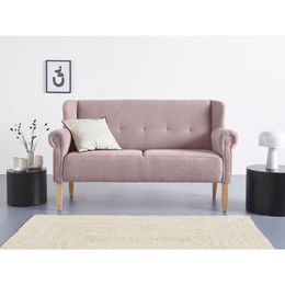 Home Affaire K&uuml;chensofa &raquo;Moro Couch mit Federkern, bequem, Breite&laquo; in verschiedenen Stoffe und Farben rosa Microfaser in Antiklederoptik (92% 